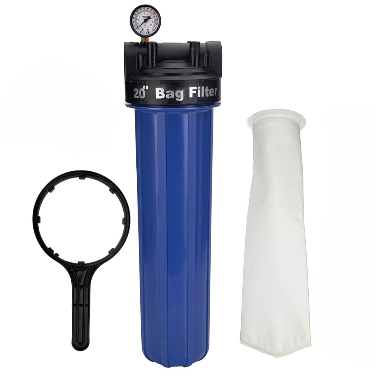 Whole House Water Filter with 20-Inch 5 Micron Sediment Bag Filter ...